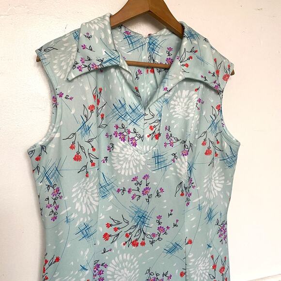 Other | Dresses | Vintage 97s Blue Floral Pattern Dress | Poshmark